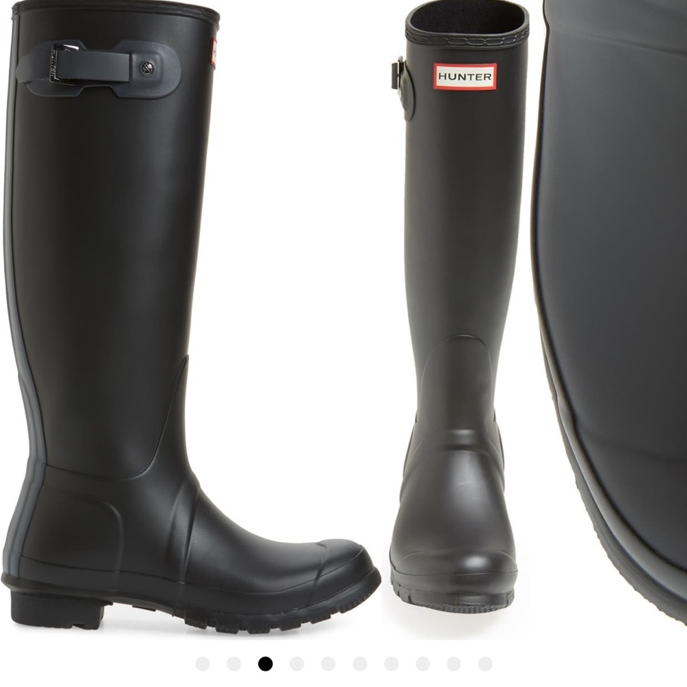 Hunter Original Tall Rain Boot. Matte Black Us Size 7 - Gem